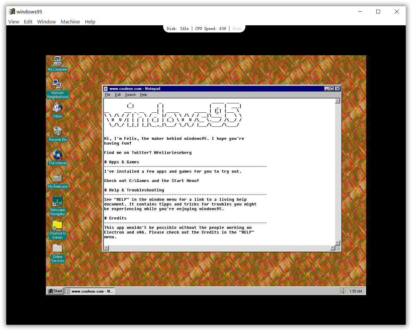 Windows95 v4.0.0 便携版 - 阿酷杂货铺